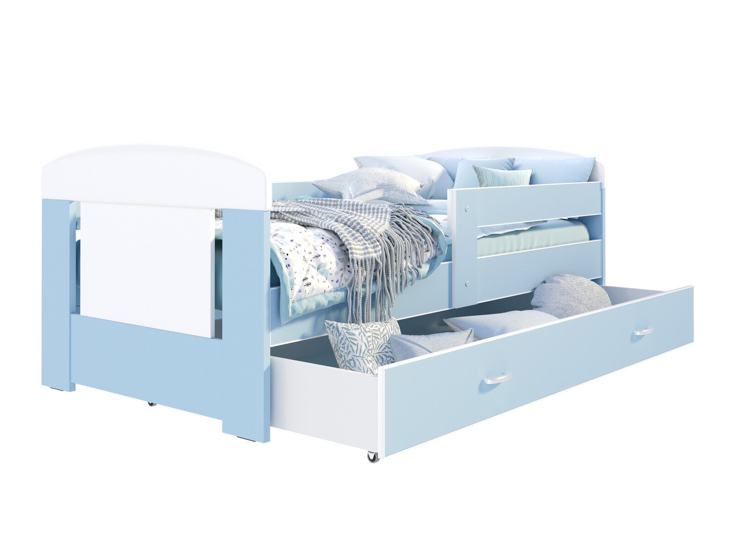 Cama Aurora A100 (Azul + Branco) - Camas | Moveis.pt