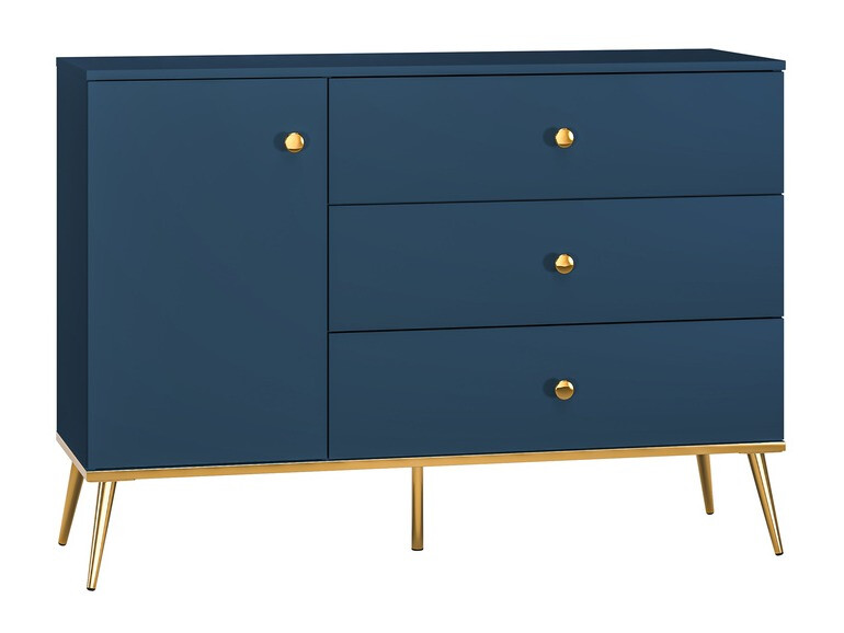 Cómoda Madison AF103 (Azul escuro + Dourado) - Mobiliário para sala de ...